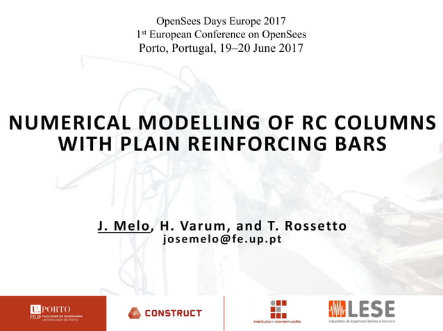 Numerical modelling of RC columns with plain reinforcing bars | PPT