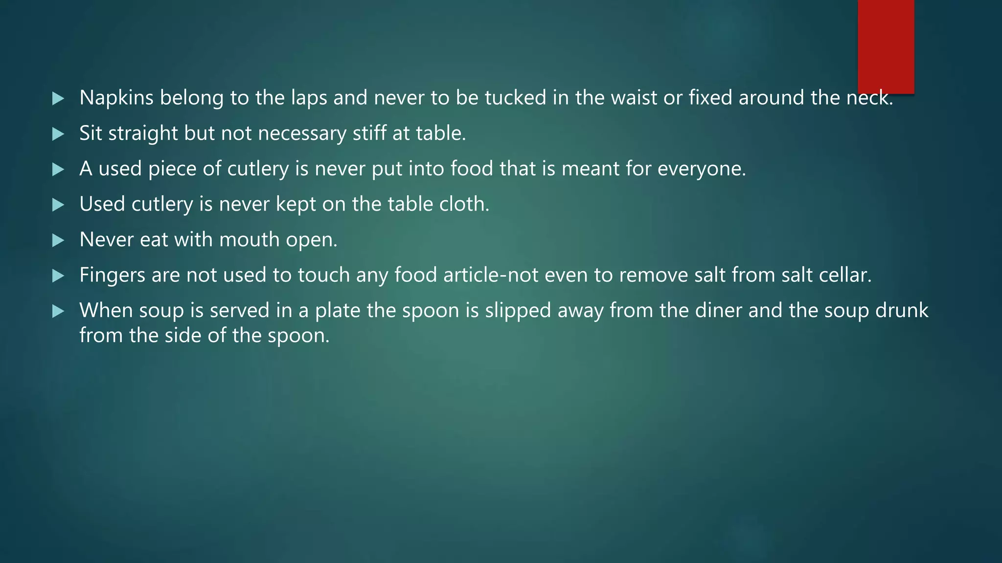 Mess etiquette and customs | PPTX