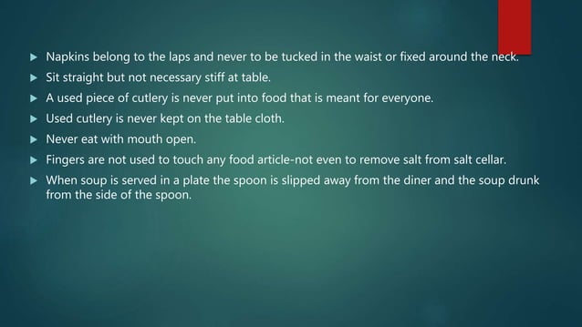 Mess etiquette and customs | PPTX | Bars & Restaurants | Attractions