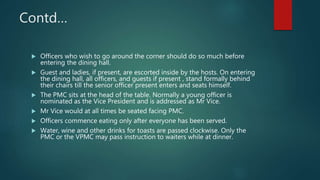 Mess etiquette and customs | PPTX | Bars & Restaurants | Attractions