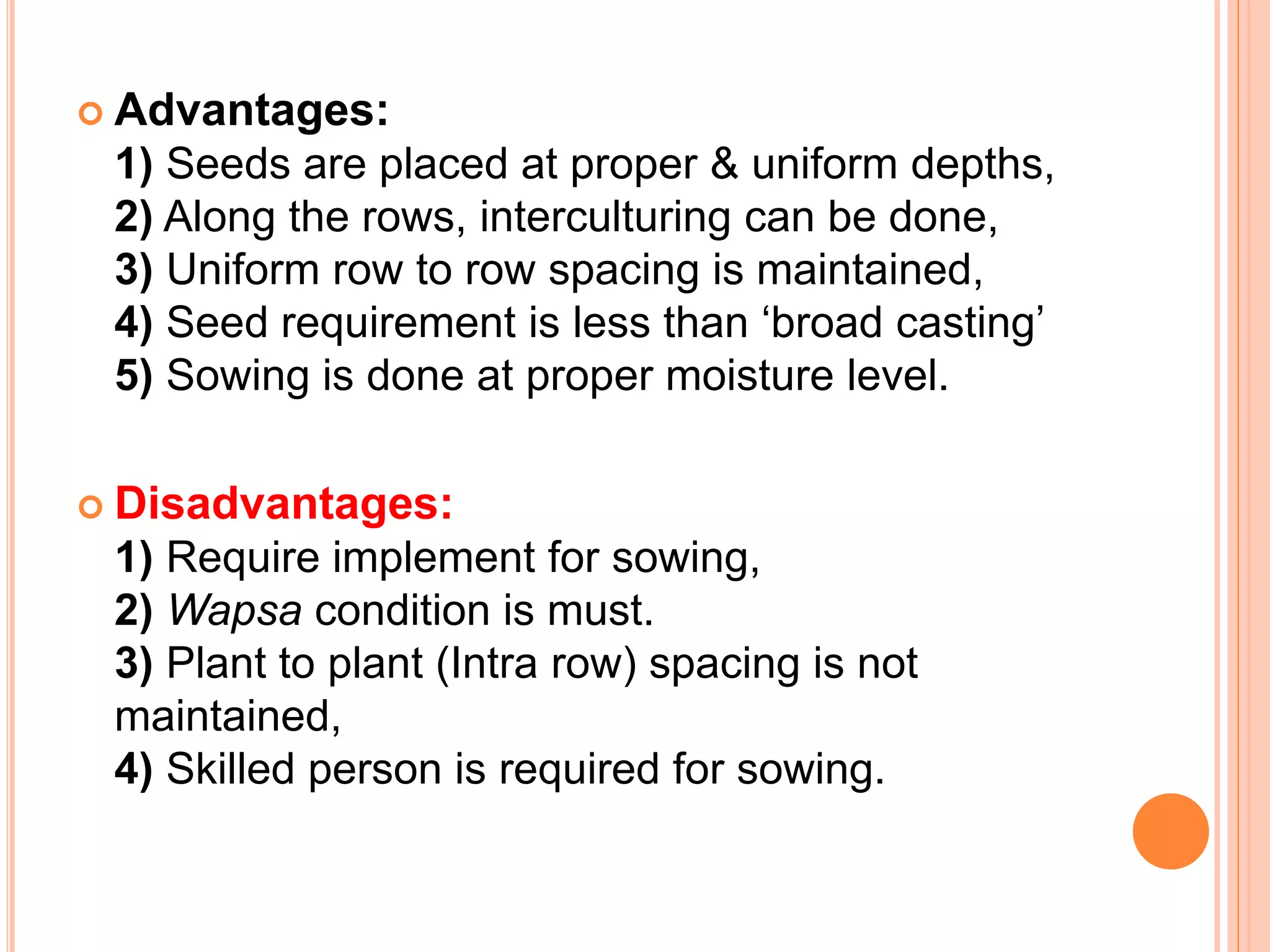 methods of sowing Of crops | PPTX