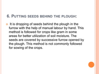 methods of sowing Of crops | PPTX
