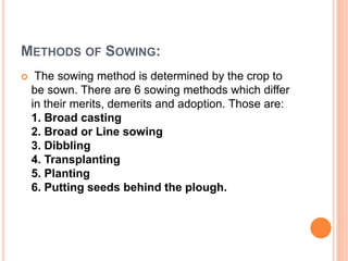 methods of sowing Of crops | PPTX