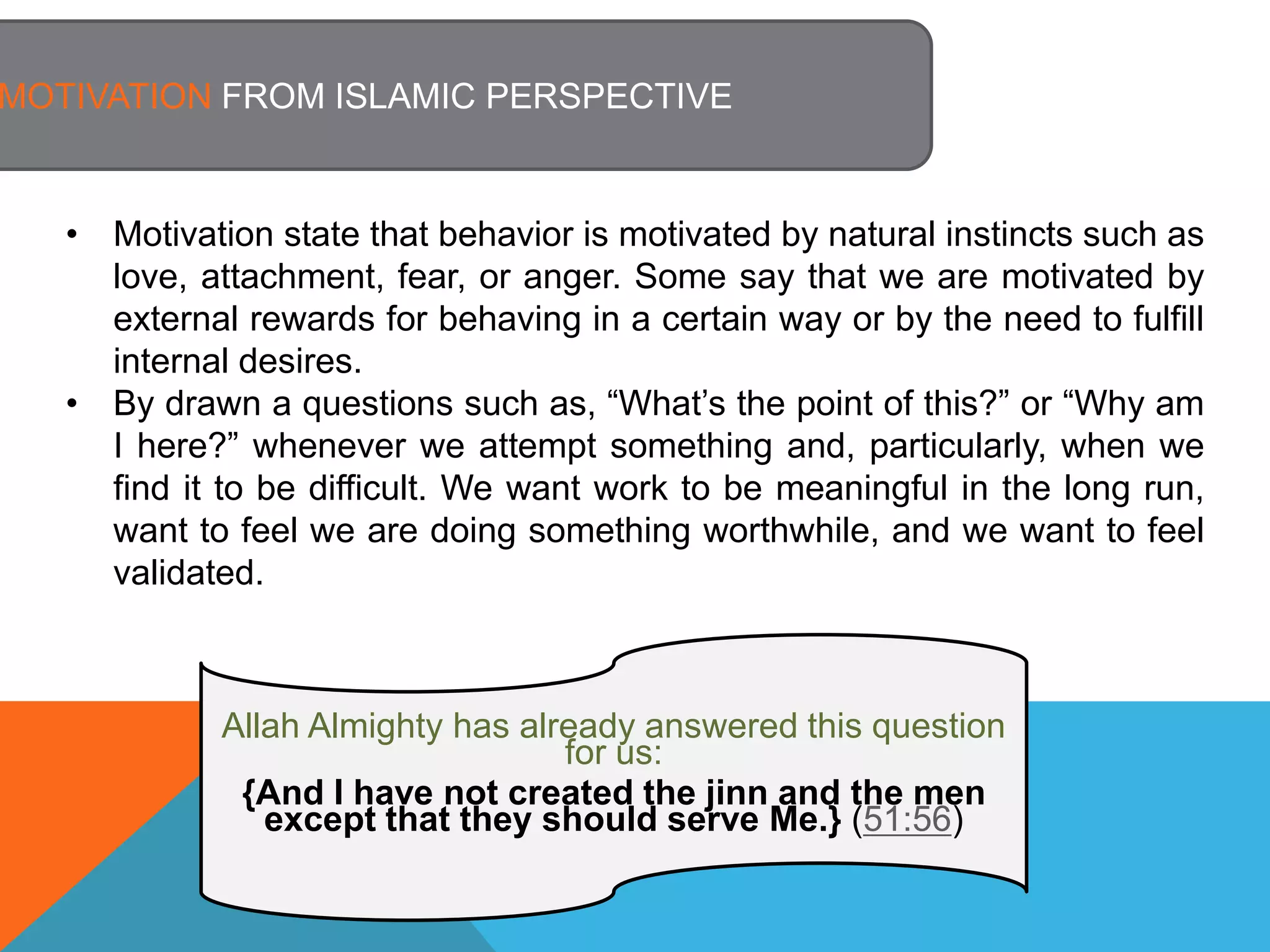 Motivation in Islam Persepective | PPTX