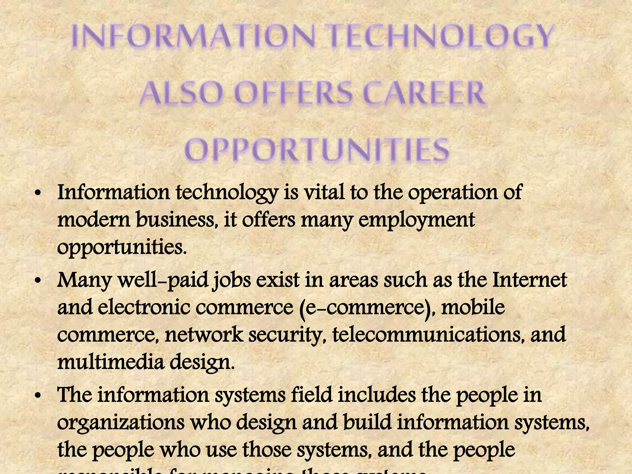THE IMPORTANCE OF INFORMATION TECHNOLOGY IN OUR LIFE | PPTX