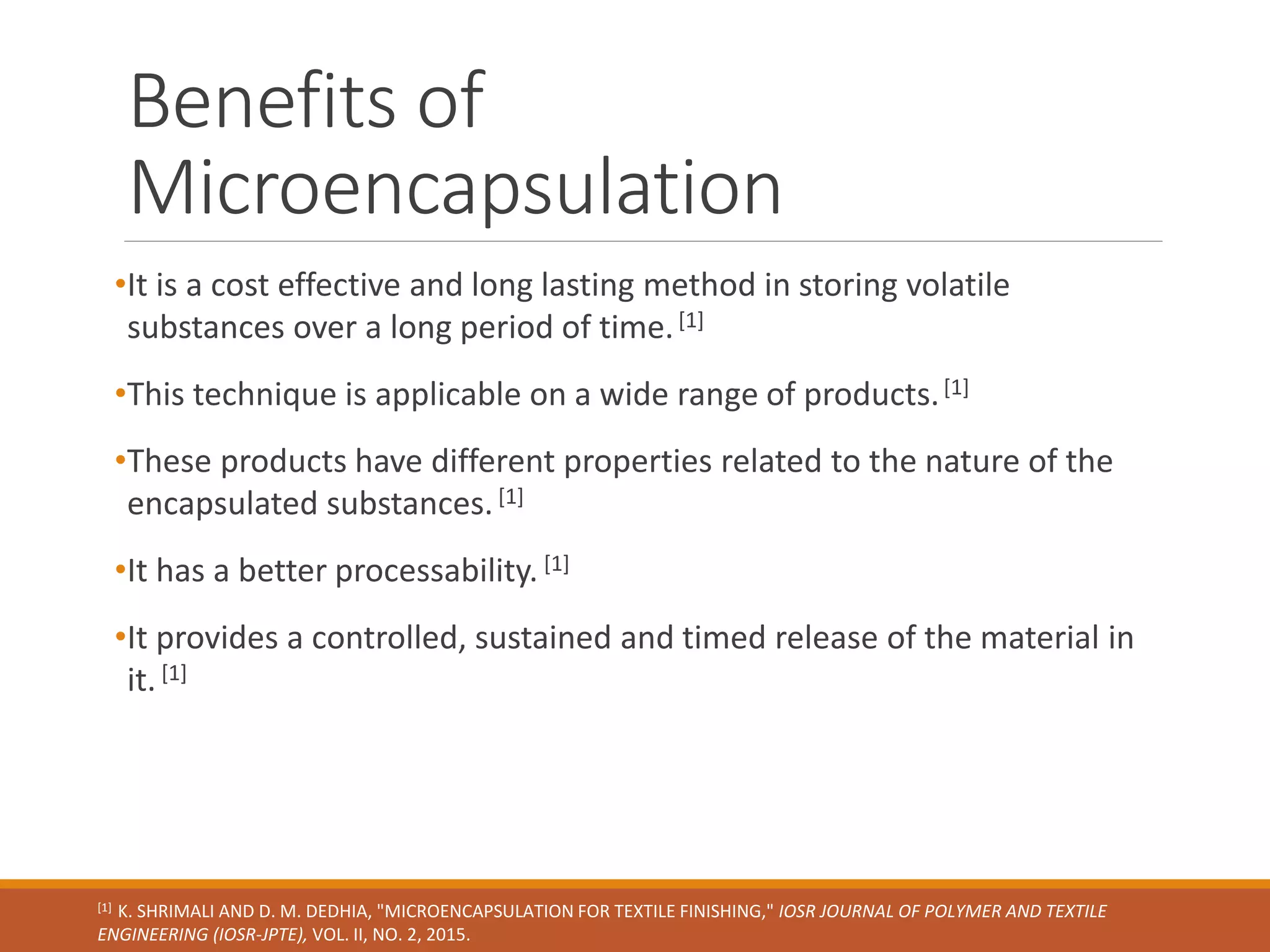 Micro Encapsulation Technique in Textile Finishing | PDF