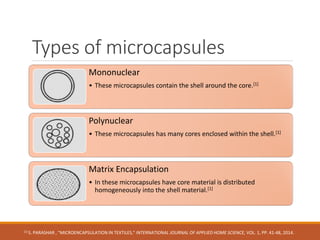 Micro Encapsulation Technique in Textile Finishing | PDF