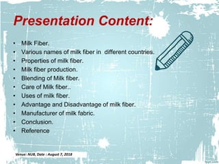 Milk Fiber. | PPTX