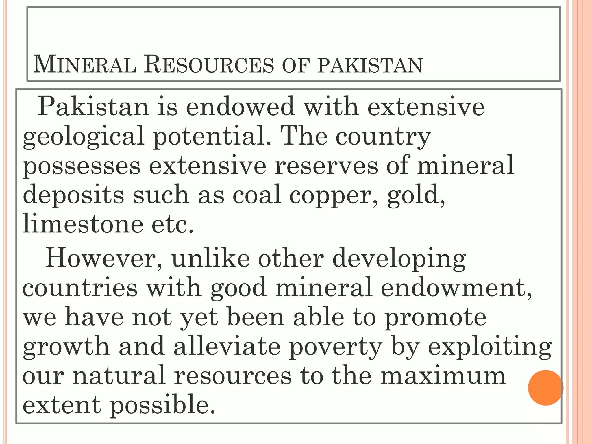 mineral resources of pakistan | PPTX
