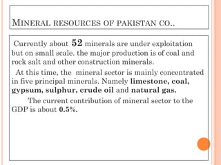 mineral resources of pakistan | PPTX