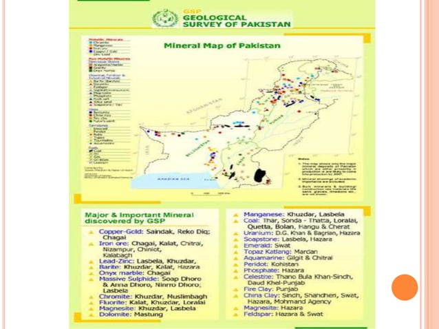 mineral resources of pakistan | PPTX | Commodities | Economy