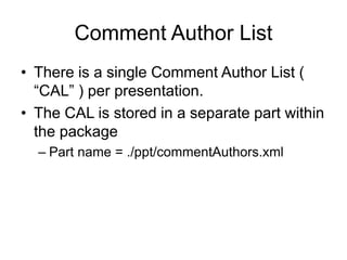 PresentationML Subject: Comments | PPT