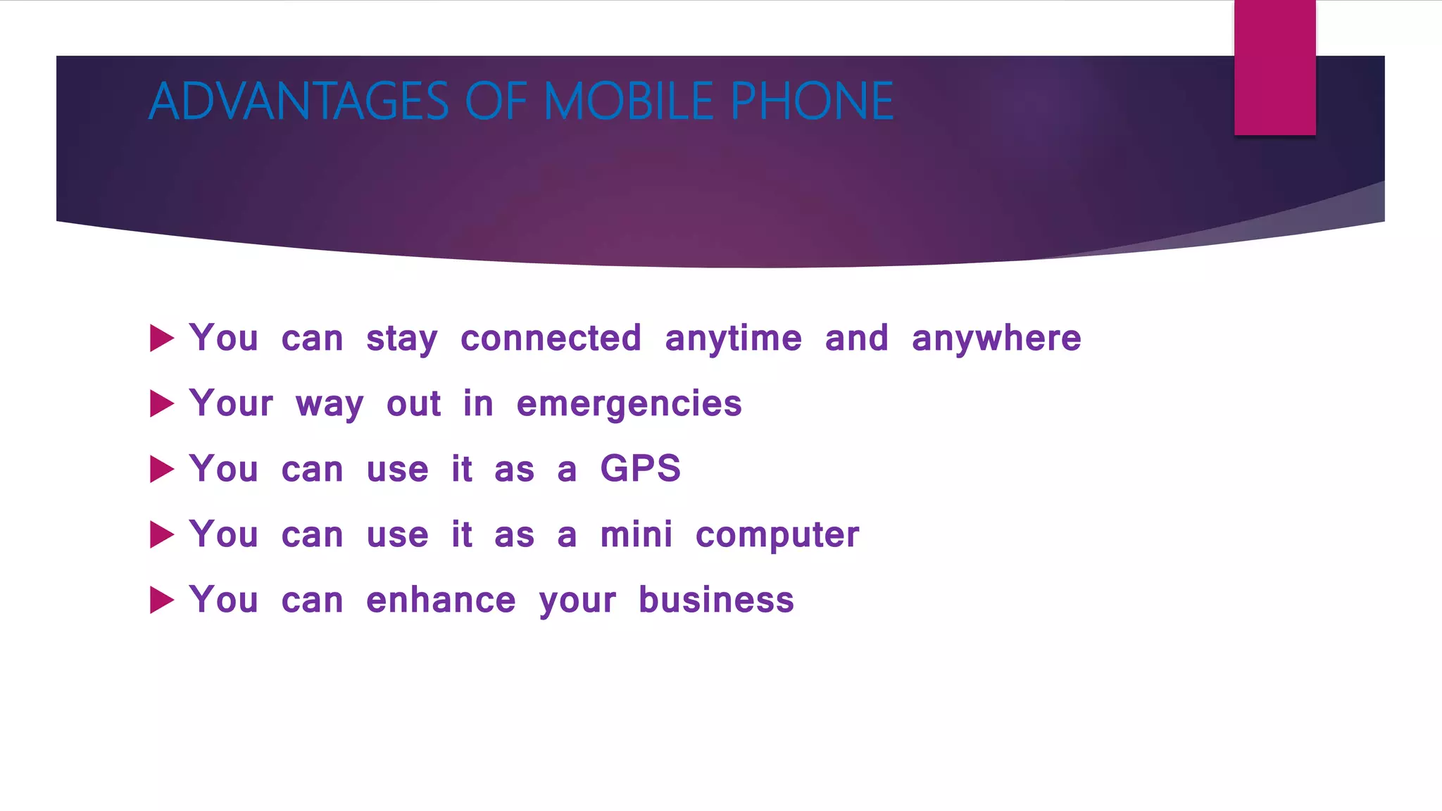 Advantages and Disadvantages of Mobile Phone | PPTX