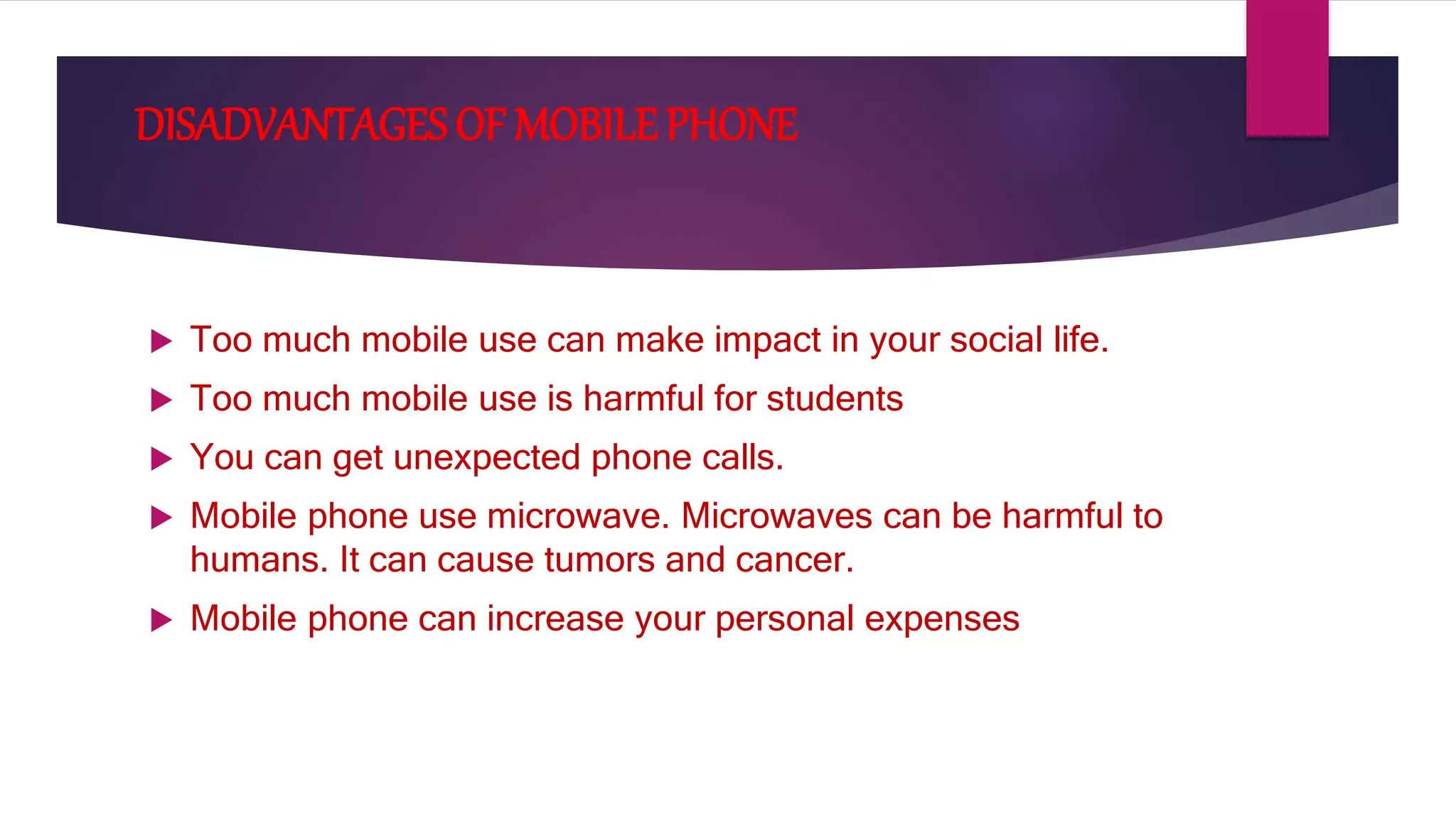 Advantages and Disadvantages of Mobile Phone | PPTX