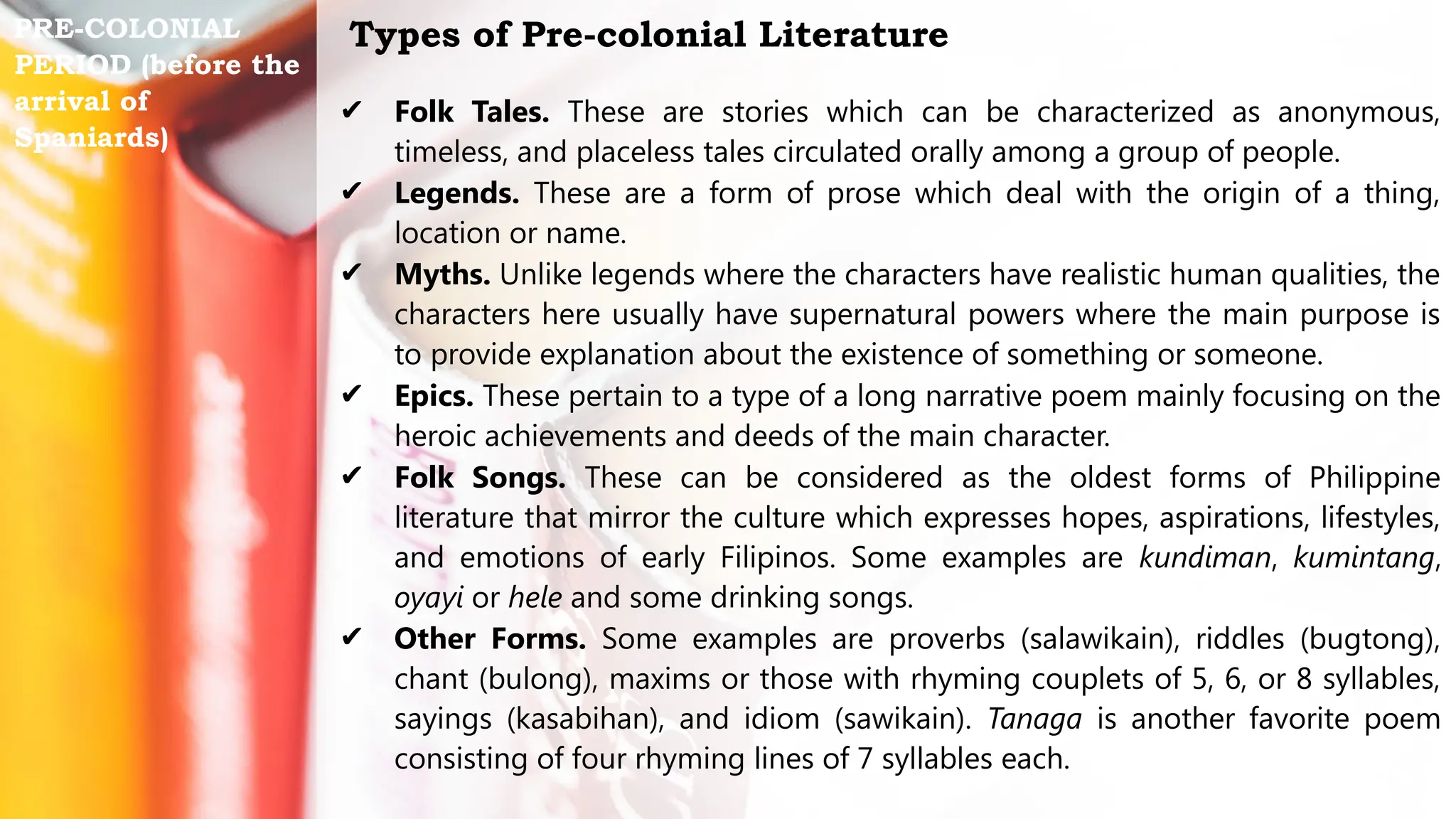 Module 2: Historical Overview of Philippine Literature: Pre-colonial ...