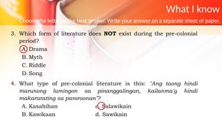 Module 2: Historical Overview of Philippine Literature: Pre-colonial ...
