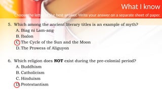 Module 2: Historical Overview of Philippine Literature: Pre-colonial ...