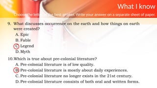 Module 2: Historical Overview of Philippine Literature: Pre-colonial ...