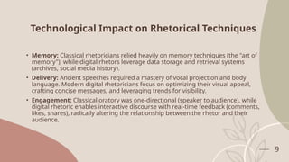Classical and Digital Rhetorics historical evolution and differences. | PPT