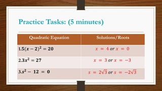 Presentation Module 1 & 2.pdf Quadratic Equations | PDF | Physics | Science