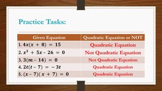 Presentation Module 1 & 2.pdf Quadratic Equations | PDF