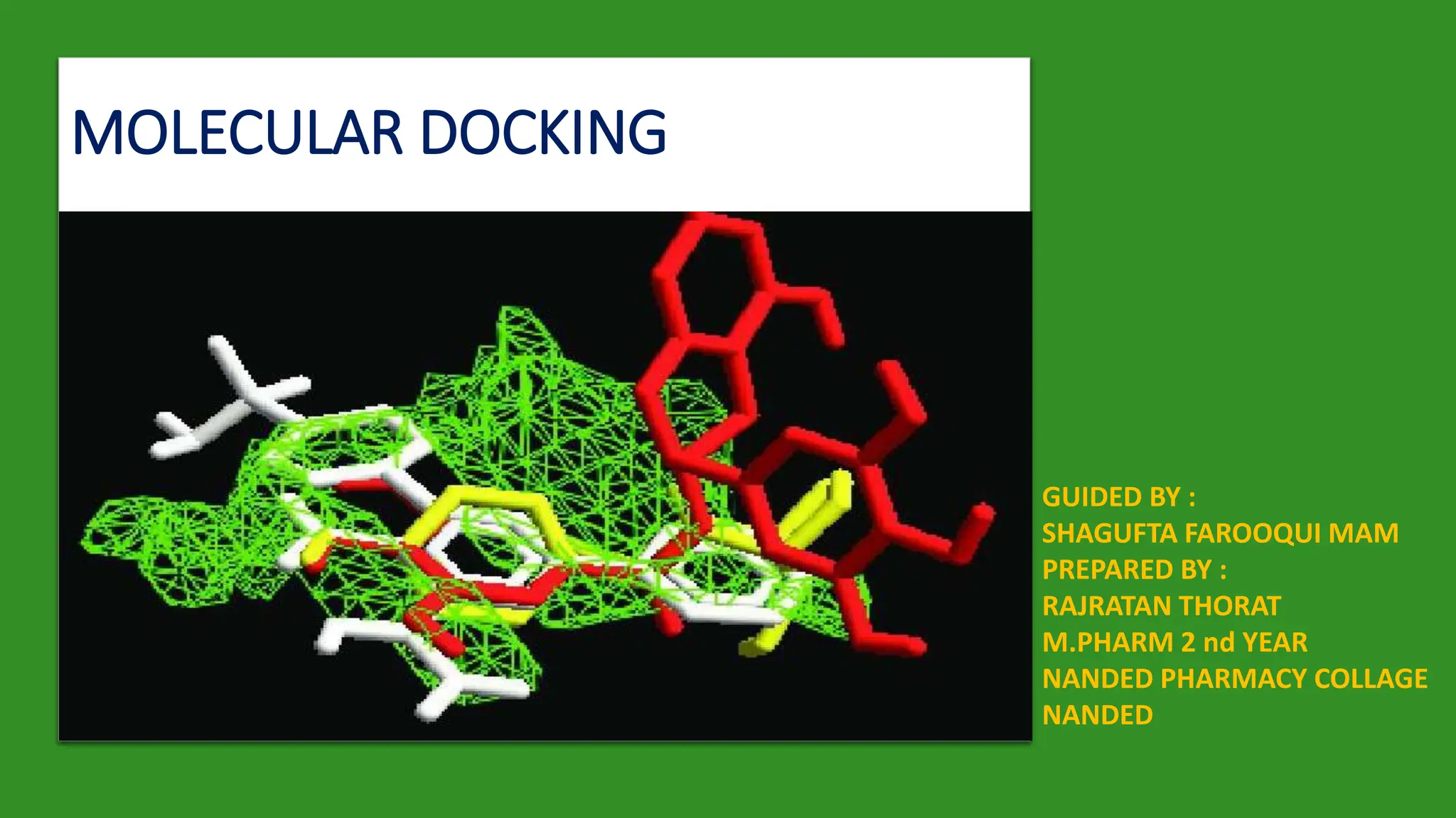 MOLECULAR DOCKING PRINCIPAL OF DRUG DISCOVERY | PPTX