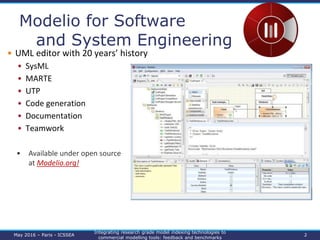 Integrating research grade model indexing technologies to commercial modelling tools: feedback ...
