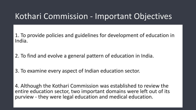KOTHARI COMMISSION(1964-1966) | PPTX | Education