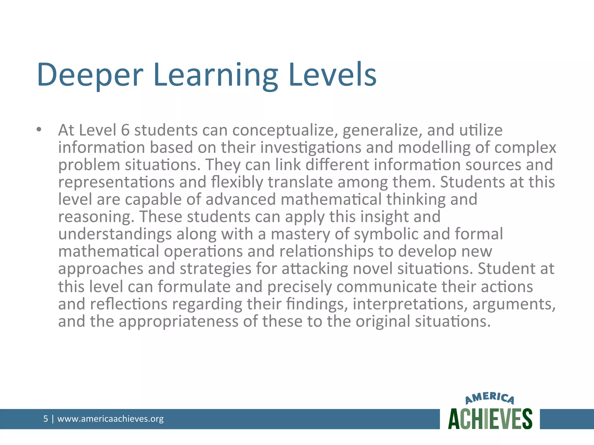 Assessing deeper learning | PPT