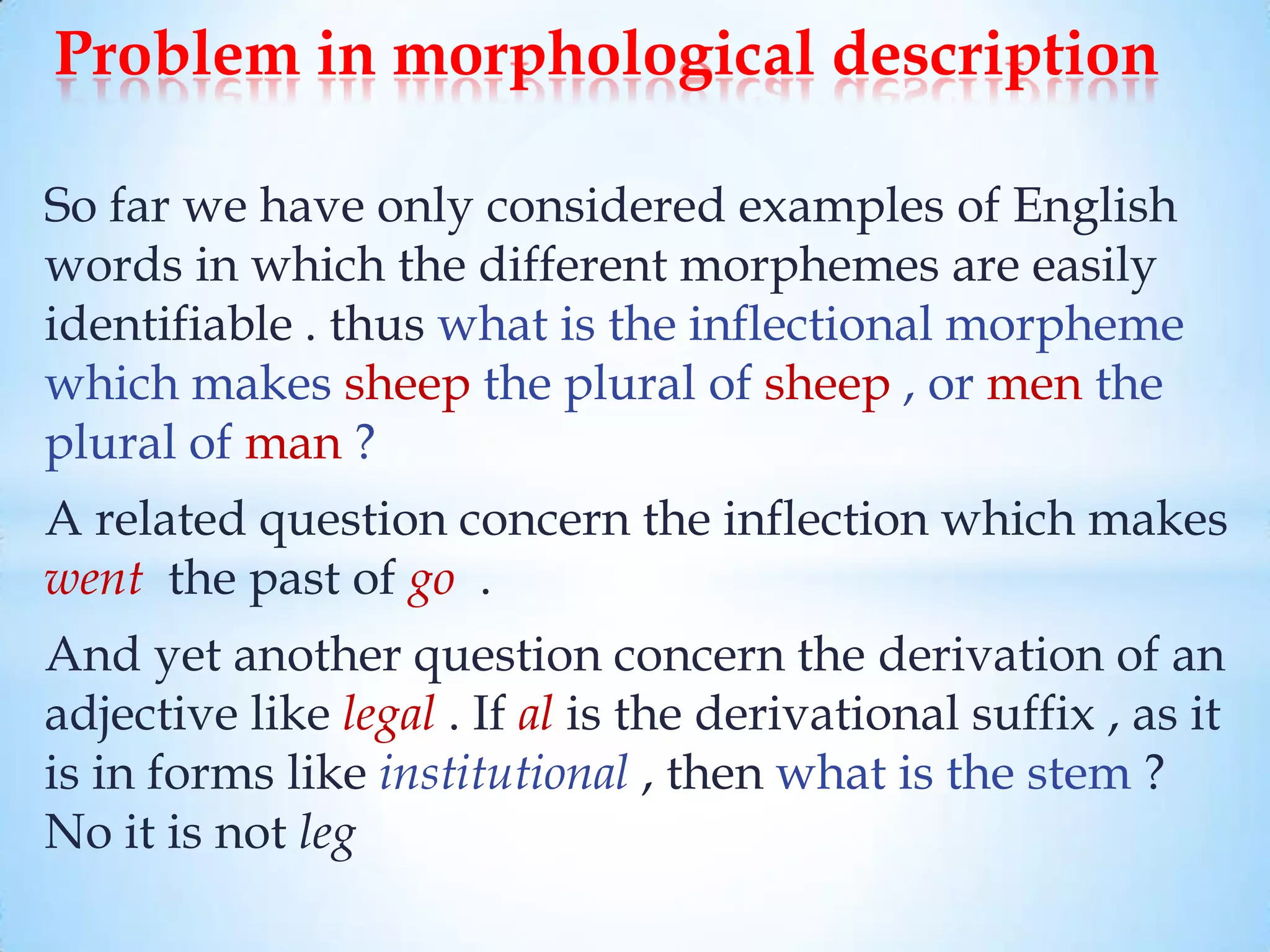 Morphology presentation | PPTX