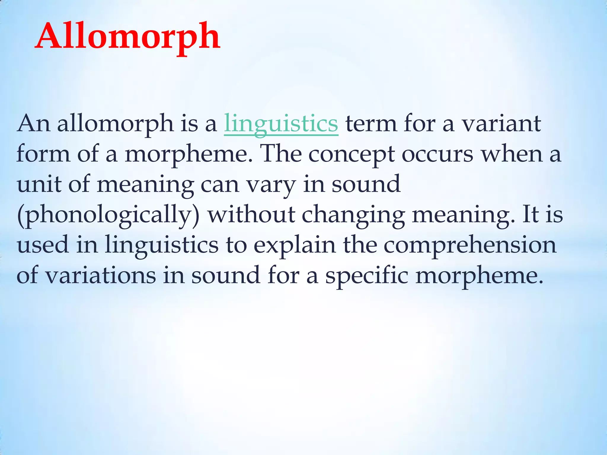 Morphology presentation | PPTX