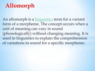 Morphology presentation | PPTX