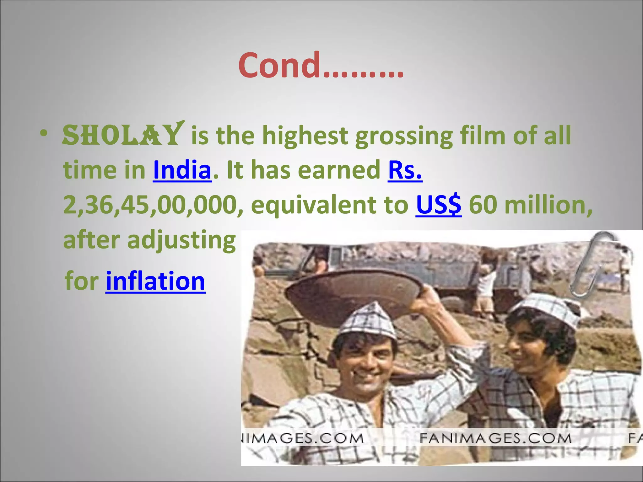 Presentation Movie Sholay by gulab | PPT