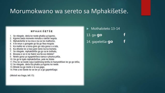 Tshekatsheko ya Theto "Mphakišetše" | PPTX