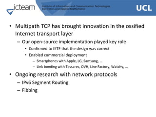 Internet innovation with Multipath TCP | PPT | Internet | Computing