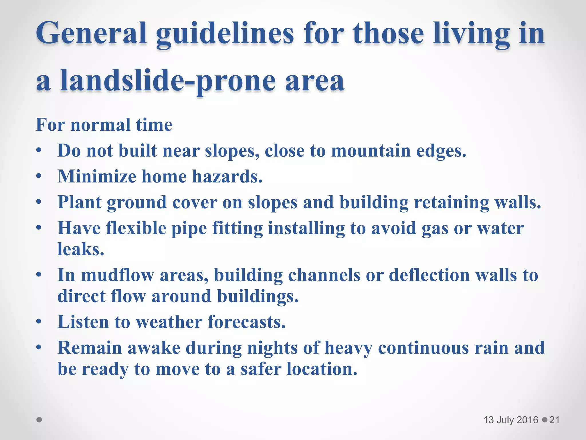 Landslide Safety Tips | PPTX