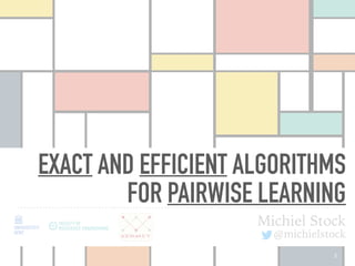 PhD defence pairwise learning | PPT