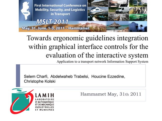 Towards ergonomic guidelines integration within graphical interface ...