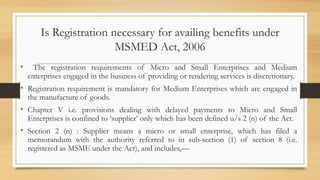 Micro, Small and Medium Enterprises Development Act, 2006: A Law with Large Impact on Buyers | PPTX