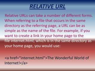 LINKING IN HTML | PPTX
