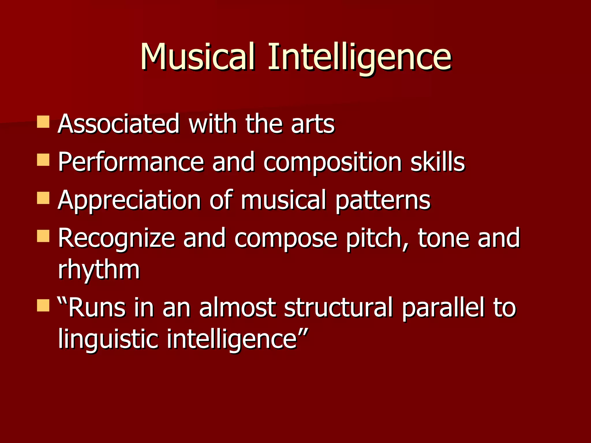 Howard Gardner's Theory of Multiple Intelligences | PPT