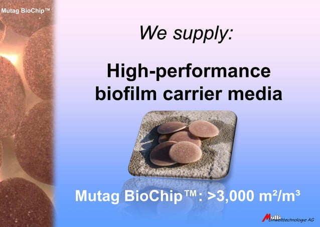 Presentation about Mutag BioChip: 3,000 m2/m3 high-performance biofilm ...