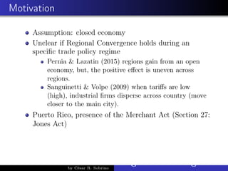 Regional Convergence of Unemployment Rates in Puerto Rico | PPT