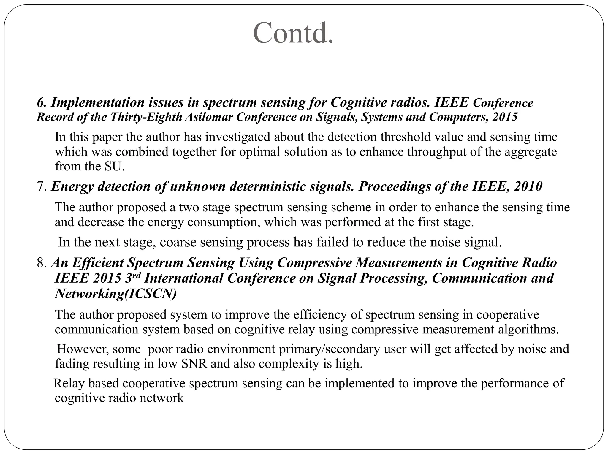 Enhanced Cognitive Radio Network In Dynamic Spectrum Sensing Ppt