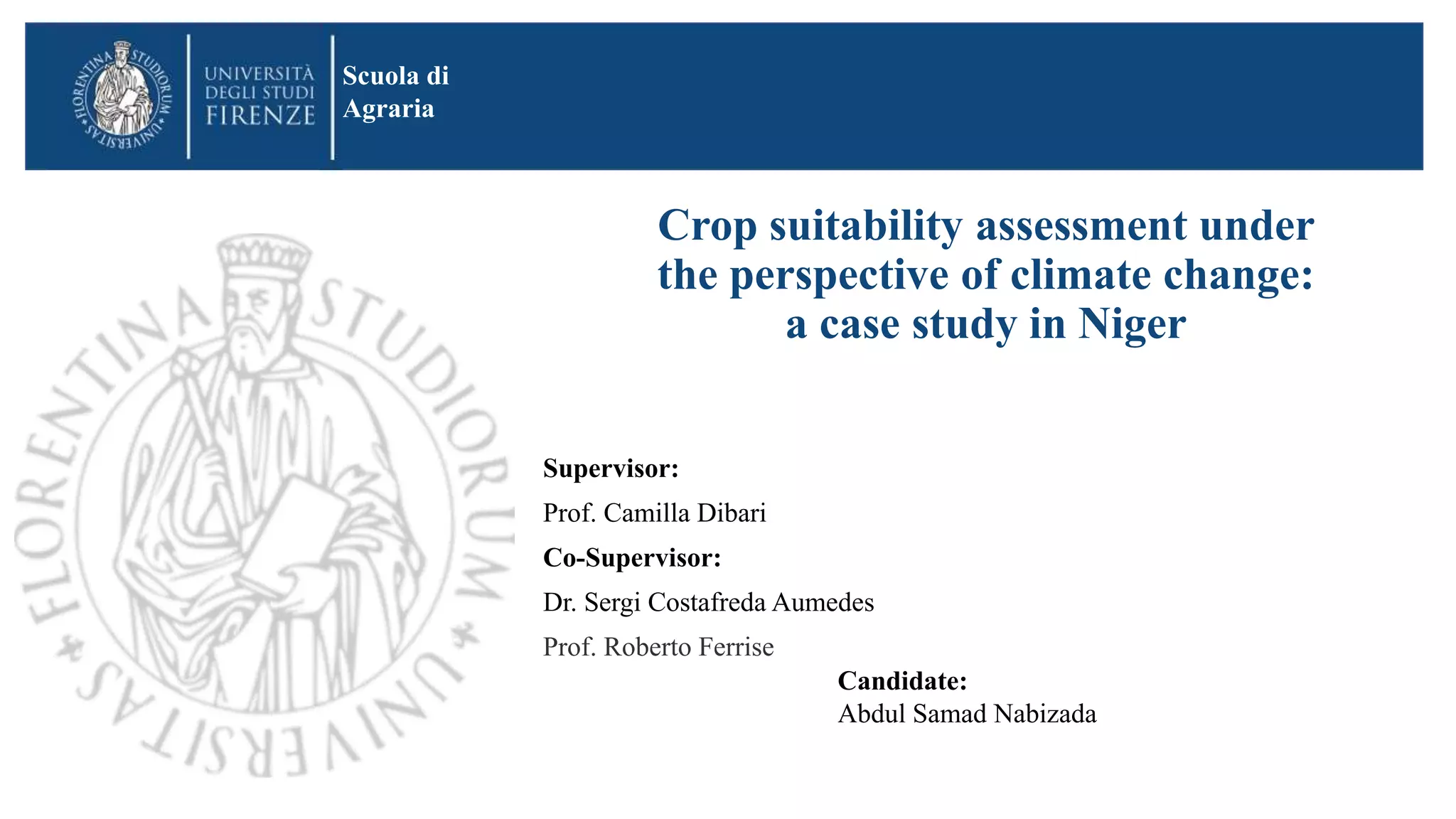 Crop suitability assessment under the perspective of climate change: a ...