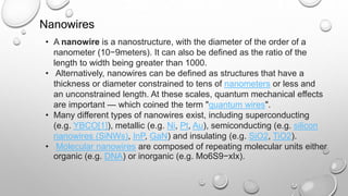 Nanotechnology | PPTX | Chemistry | Science