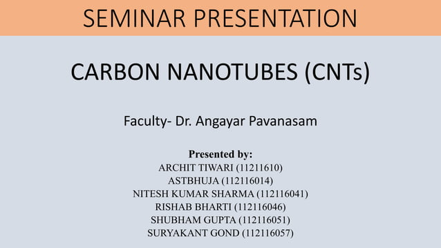Carbon Nanotubes(CNTs) | Characterisation and Purification methods ...