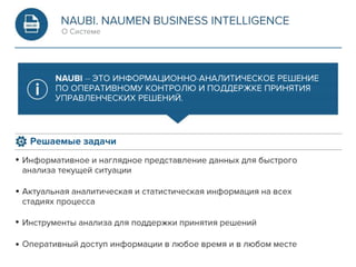 Naumen Business Intelligence. Система по оперативному контролю и поддержке принятия ...