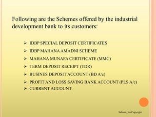 Industrial Development Bank of Pakistan | PPTX | Business Banking ...