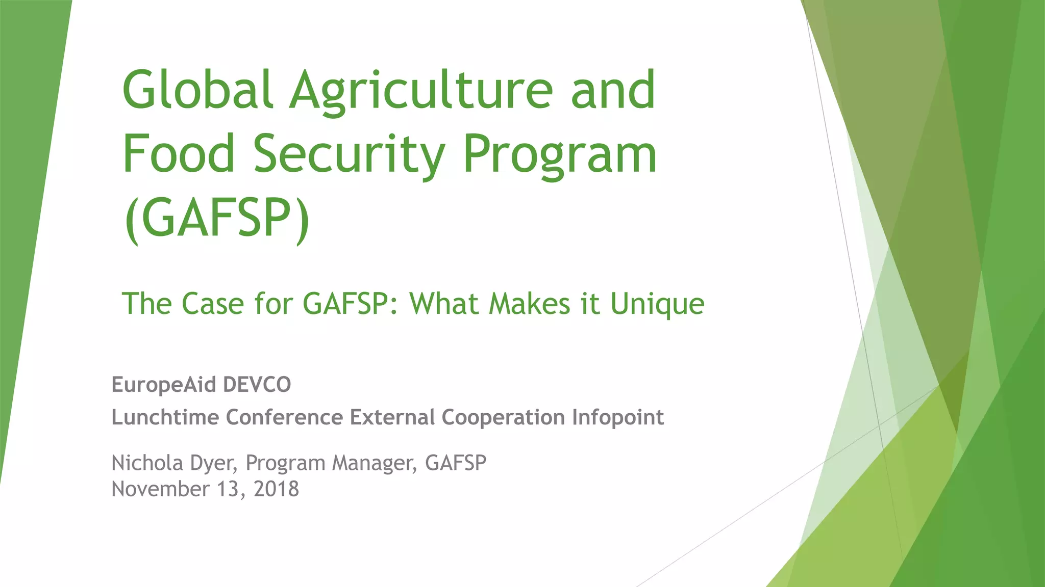 Global Agriculture and Food Security Program (GAFSP) | PDF